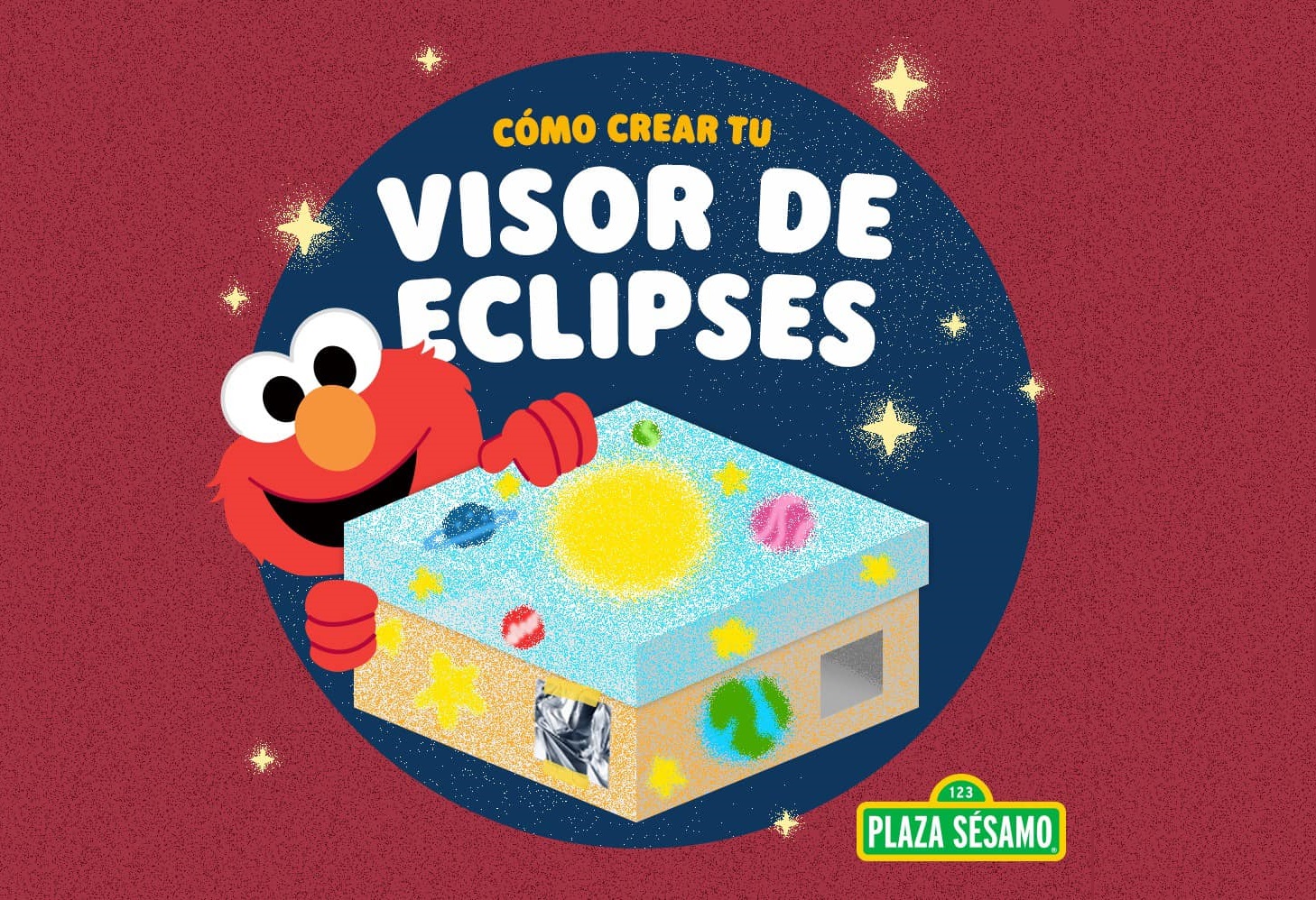 Elmo te enseña cómo crear un visor para ver el eclipse el 8 de abril ...