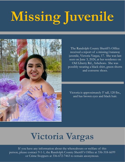Buscan a Victoria Vargas: Menor desapareció en Asheboro | Qué Pasa