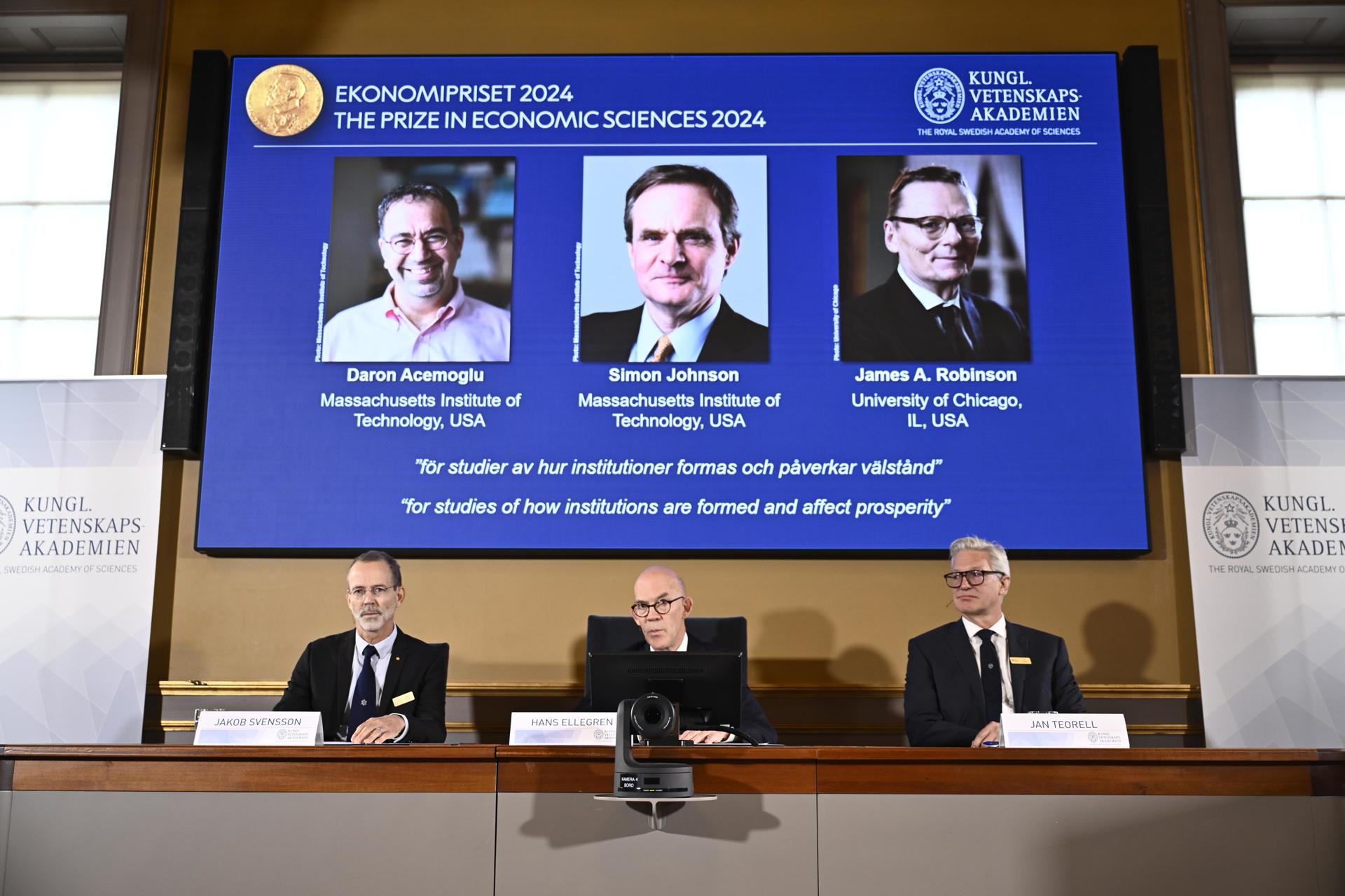 Daron Acemoglu, Simon Johnson y James Robinson, Premio Nobel de ...