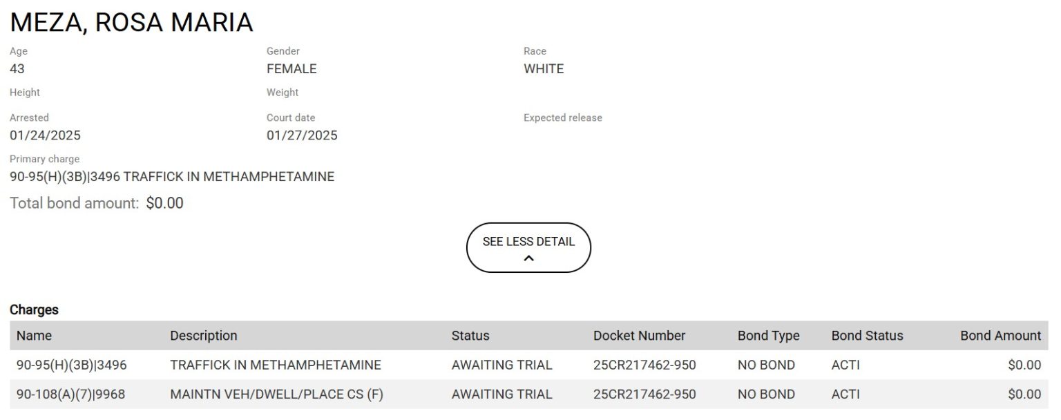 Agente de fianzas en NC, Rosa Meza, arrestada por tráfico de drogas ...